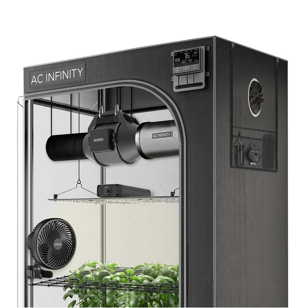 AC Infinity Grow Zelt Komplettset 60x60x180 für 1 Pflanze mit 115W LED